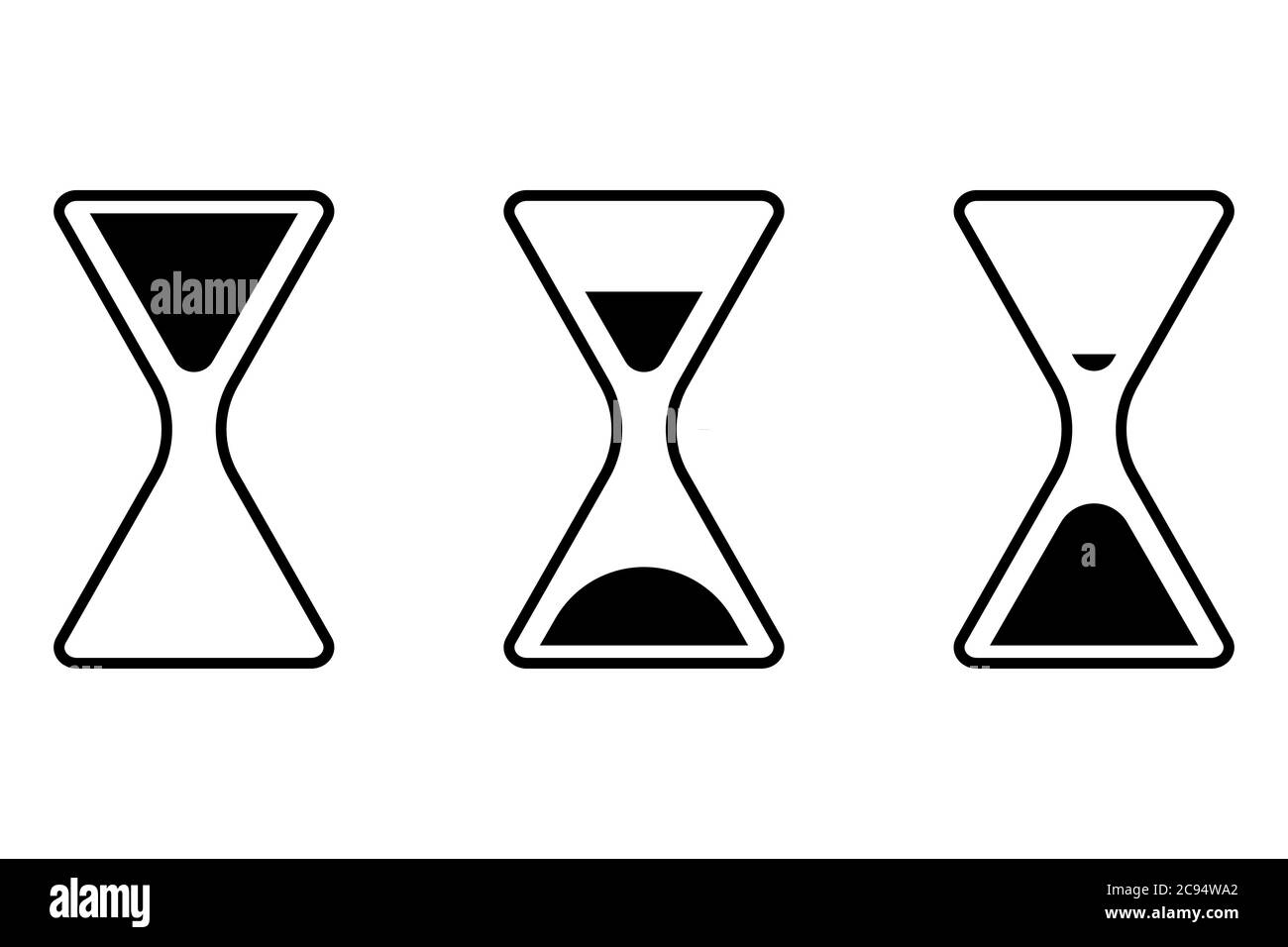 Hourglass black white icon set Stock Vector Image & Art - Alamy