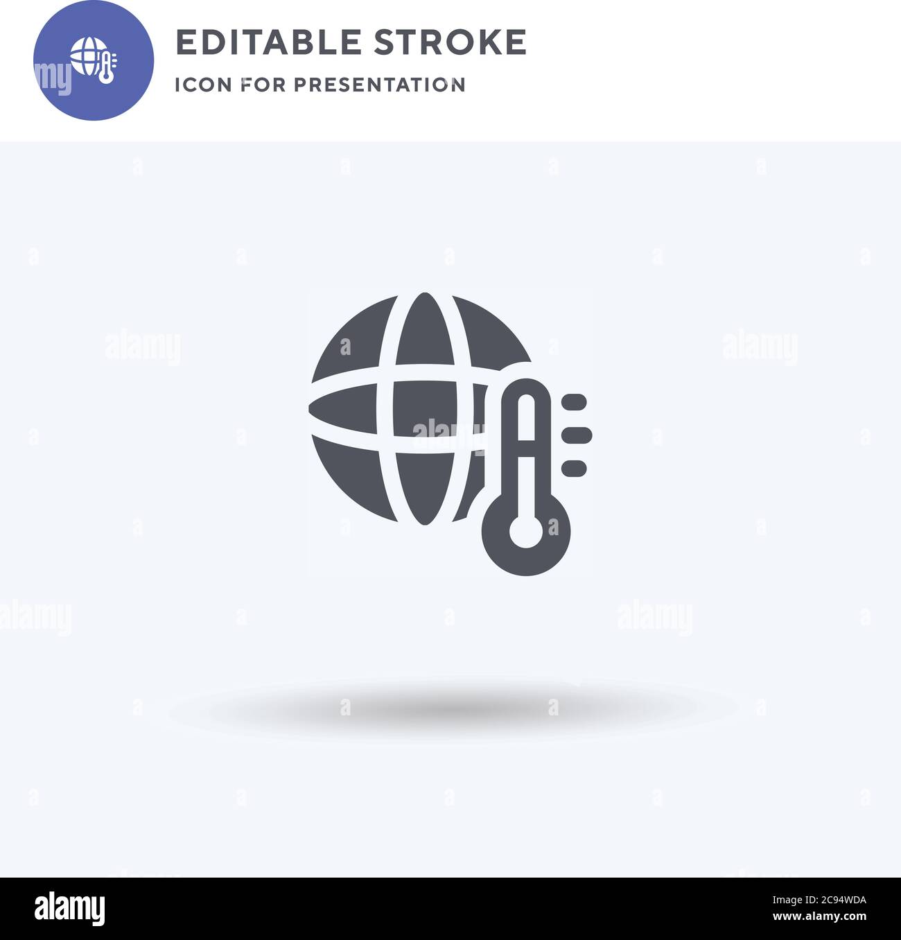 Global Warming icon vector, filled flat sign, solid pictogram isolated ...