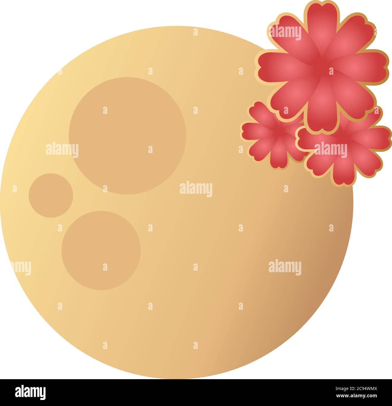 mid autumn festival moon and flowers vector illustration design Stock ...