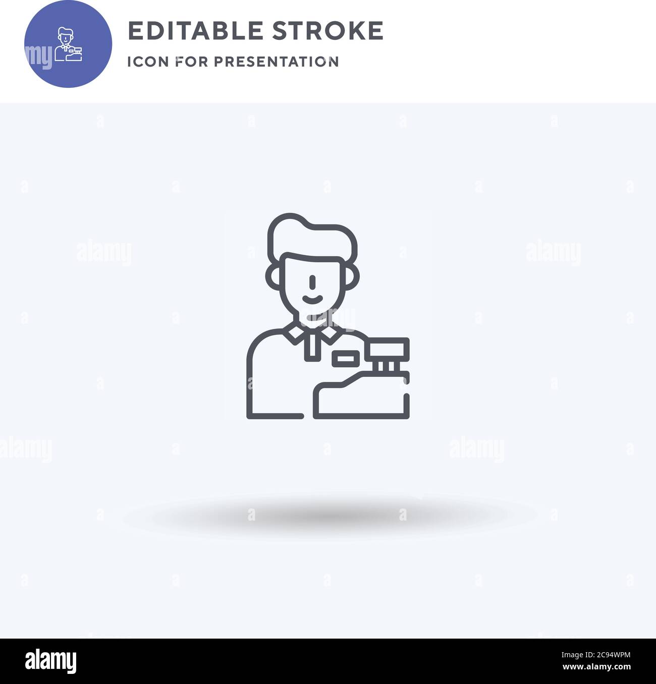Cashier icon vector, filled flat sign, solid pictogram isolated on ...