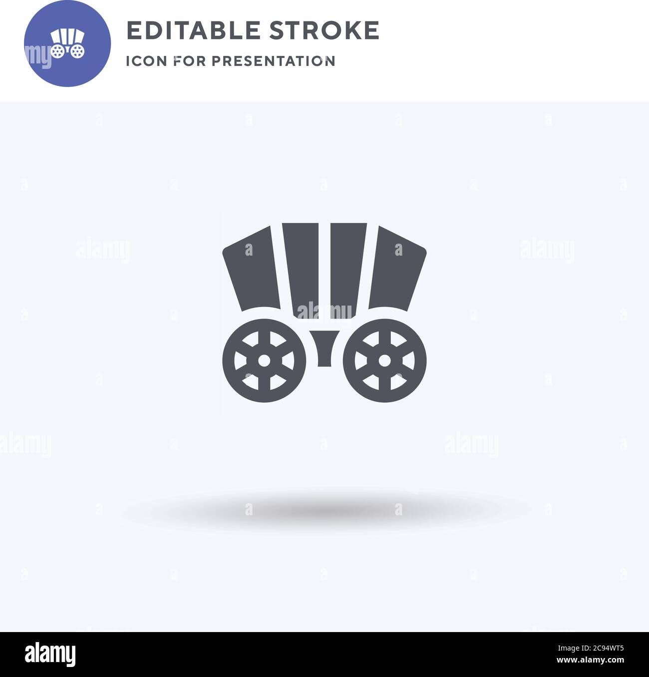 Wagon icon vector, filled flat sign, solid pictogram isolated on white ...