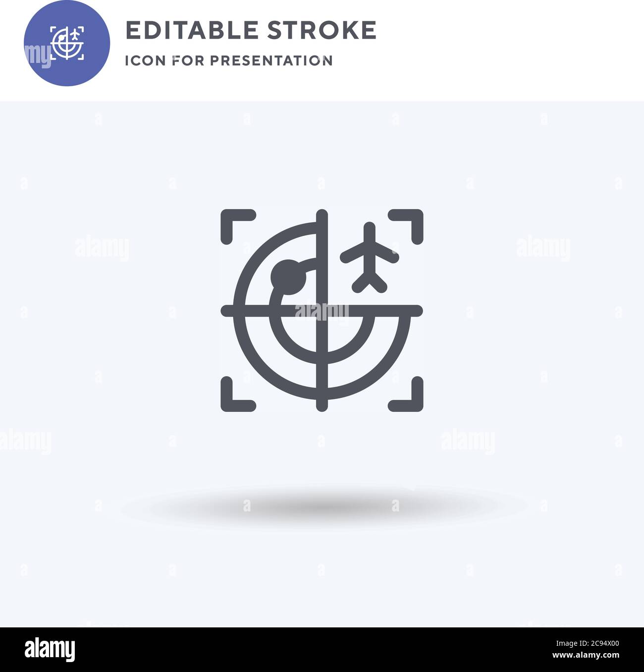 Radar icon vector, filled flat sign, solid pictogram isolated on white ...