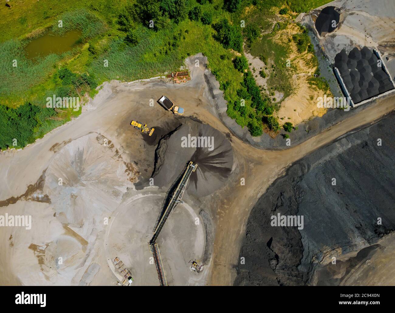 Asphalt plant aerial view of asphalt factory is used machinery for ...