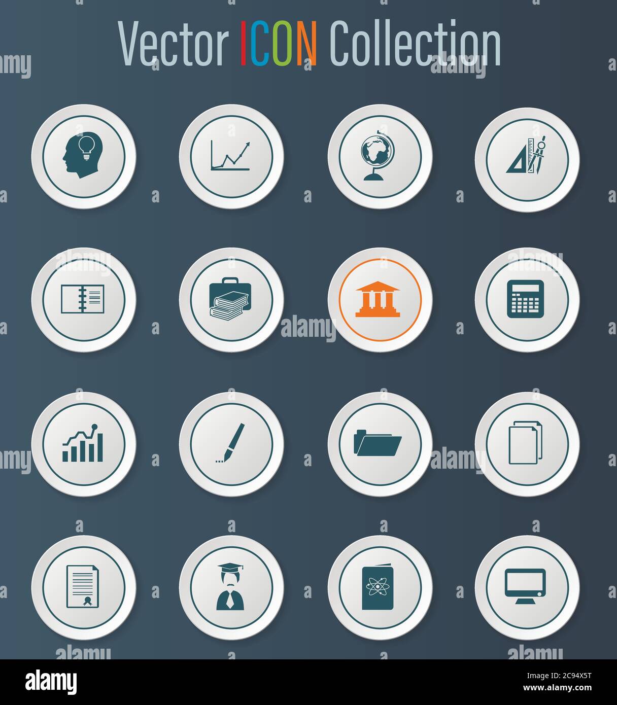 University icon set Stock Vector Image & Art - Alamy