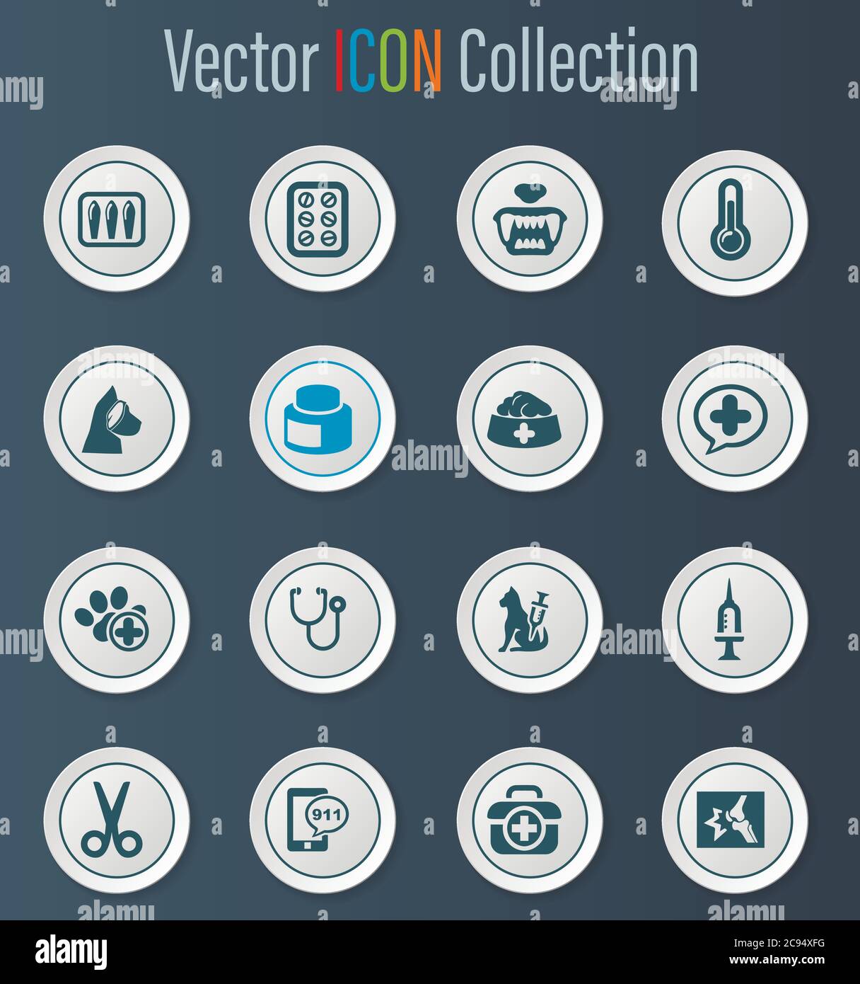 Veterinary clinic icons set Stock Vector Image & Art - Alamy