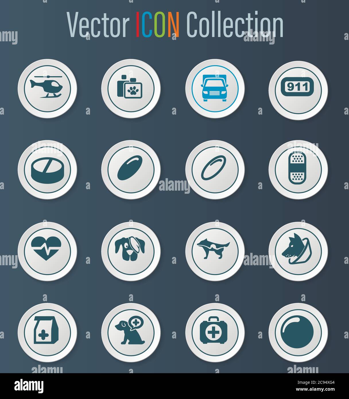 Illustration veterinary icons pet Stock Vector Images - Alamy