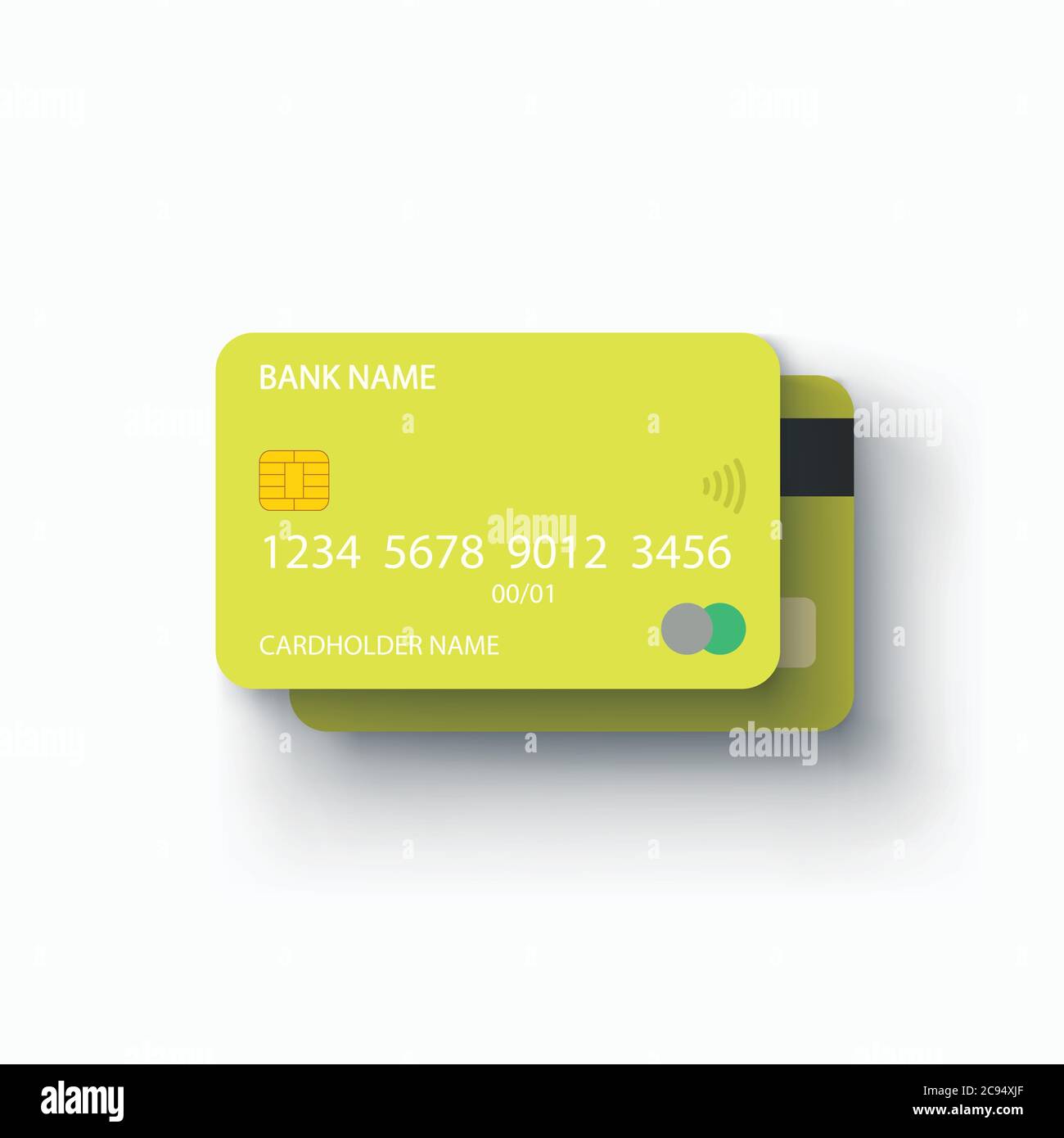 green plastic credit cards front and back Stock Vector Image & Art - Alamy