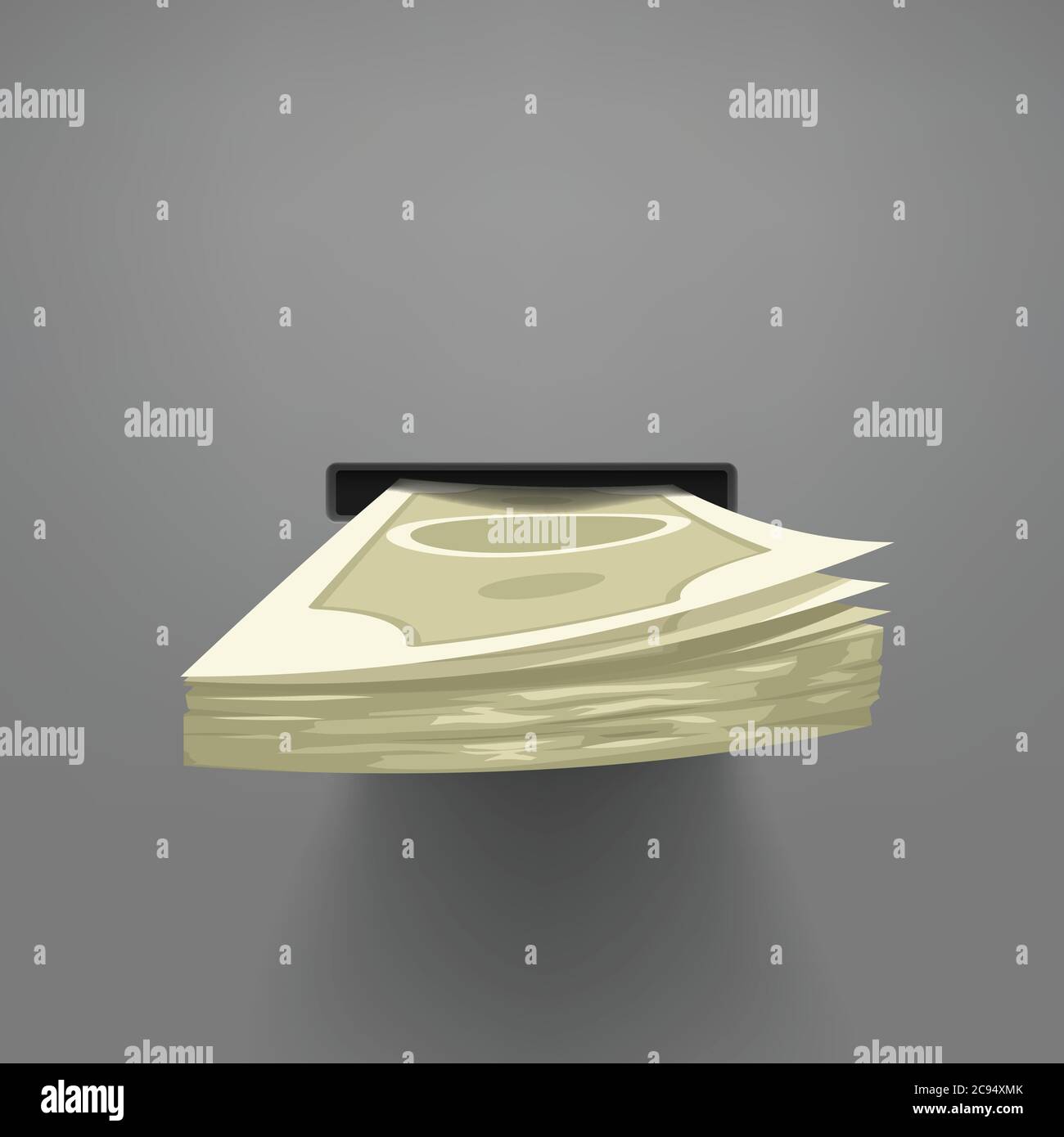 image of cash from atm front view Stock Vector Image & Art - Alamy