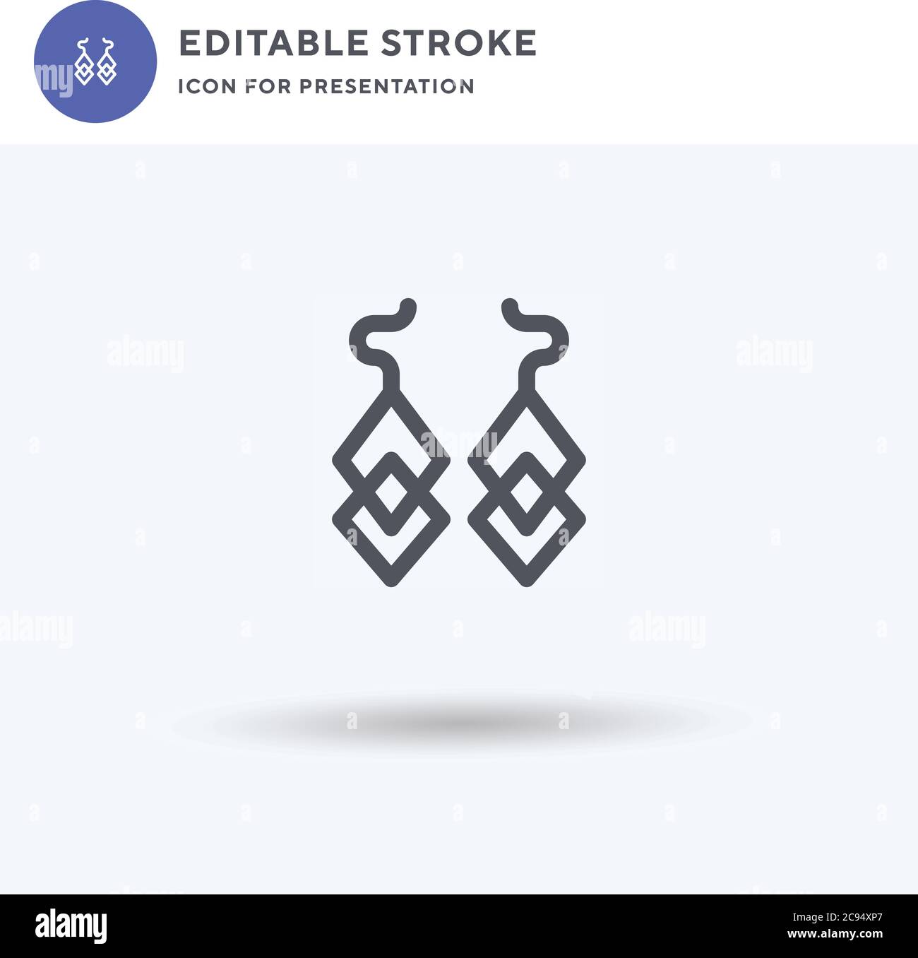 Earrings icon vector, filled flat sign, solid pictogram isolated on ...