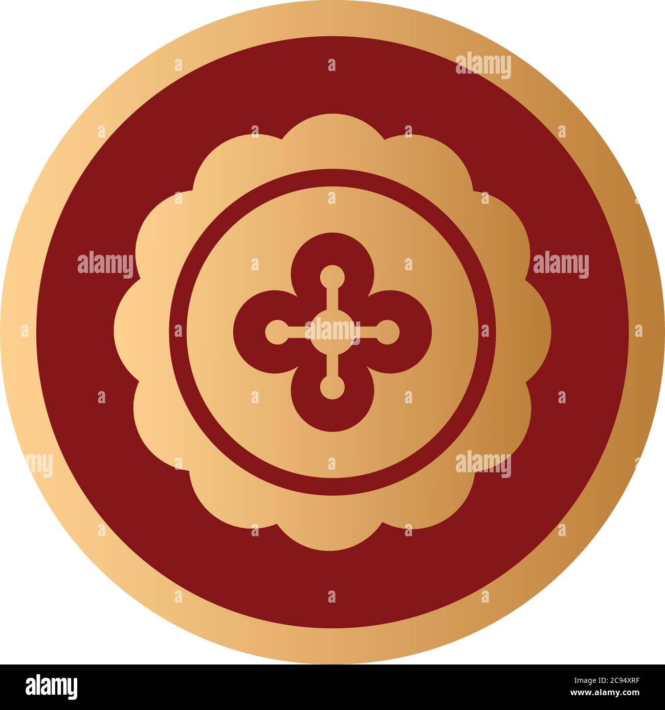 mid autumn festival with golden gong vector illustration design Stock ...