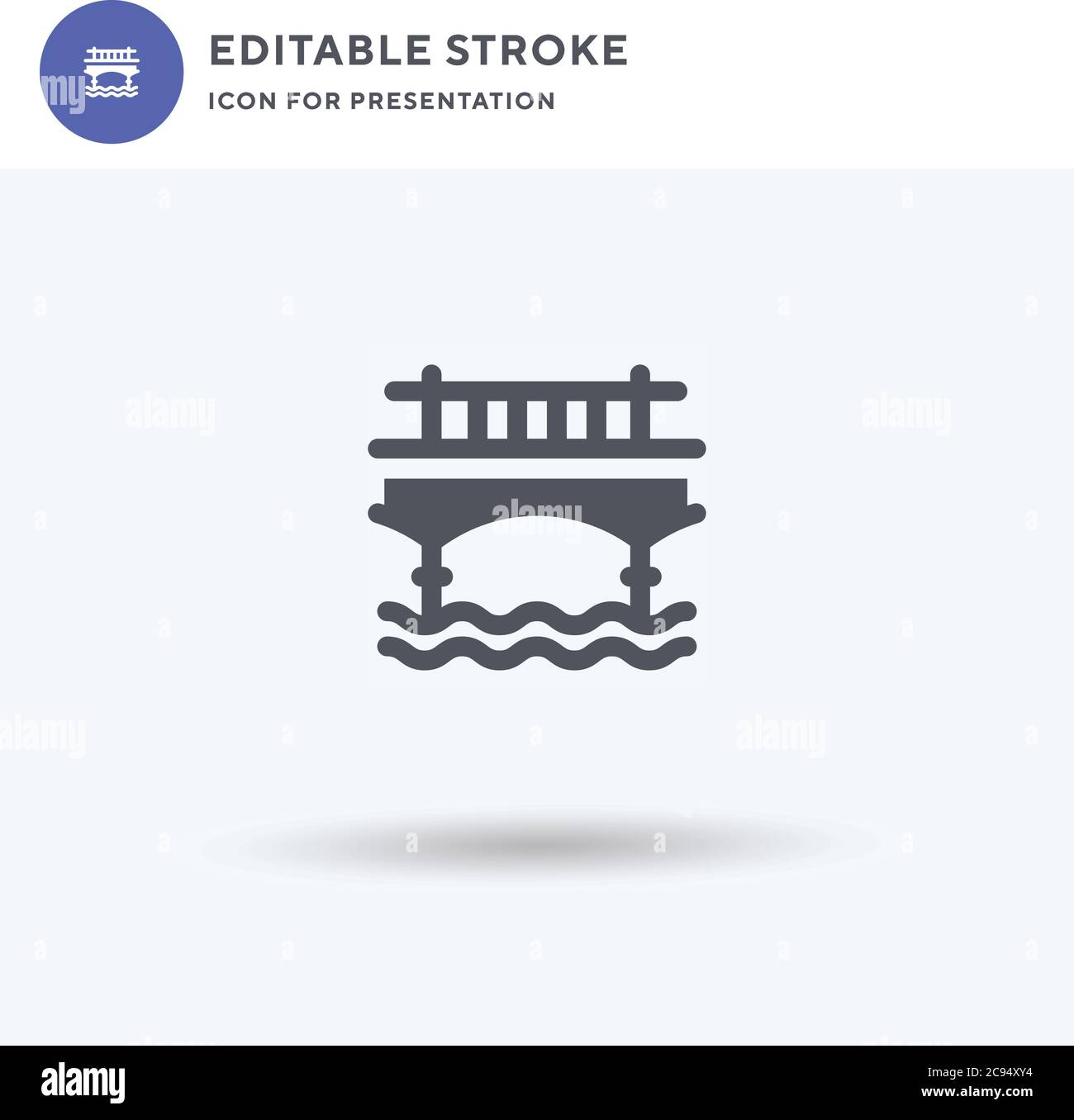 Tower Bridge icon vector, filled flat sign, solid pictogram isolated on ...