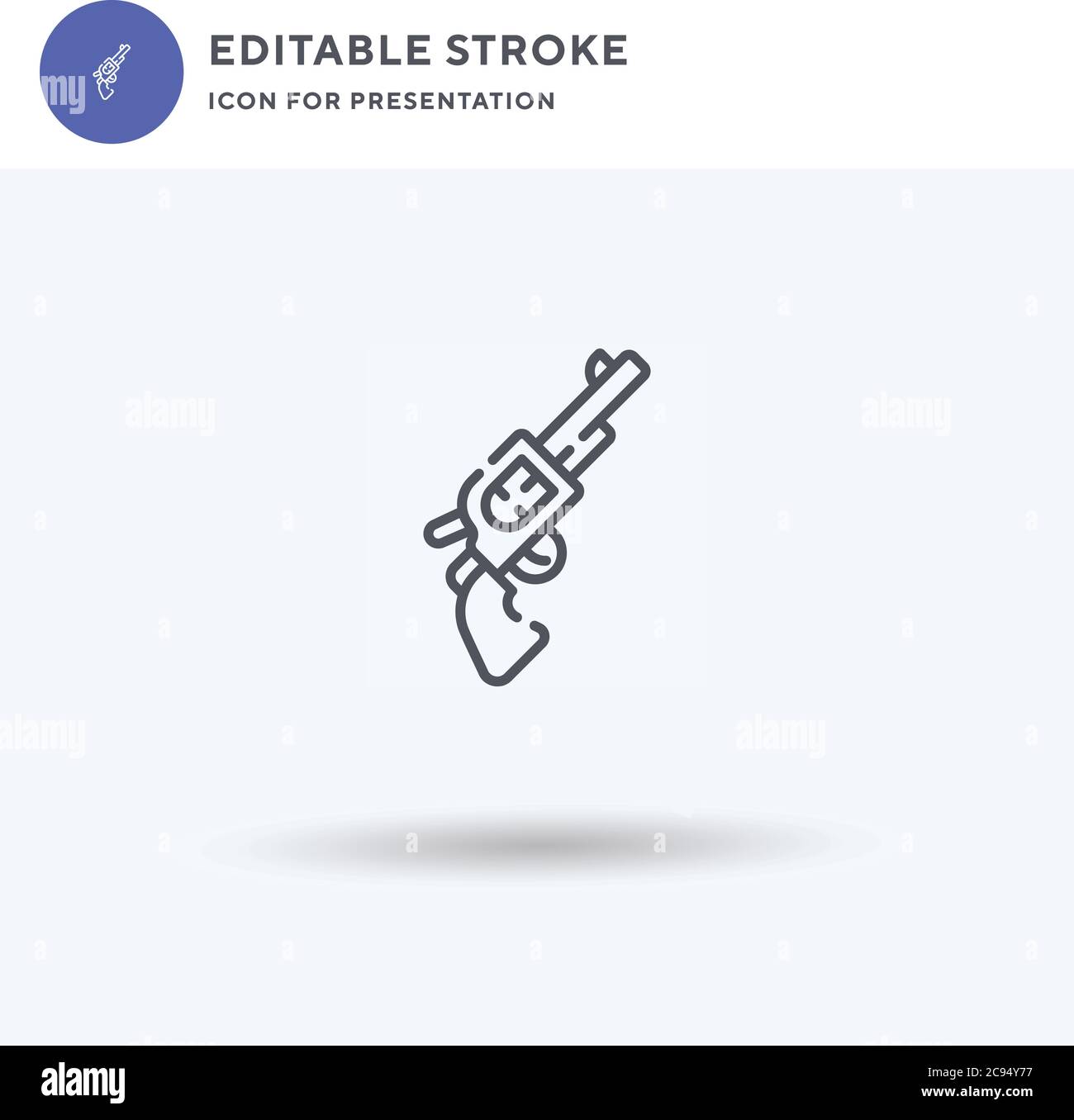 Pistol icon vector, filled flat sign, solid pictogram isolated on white ...