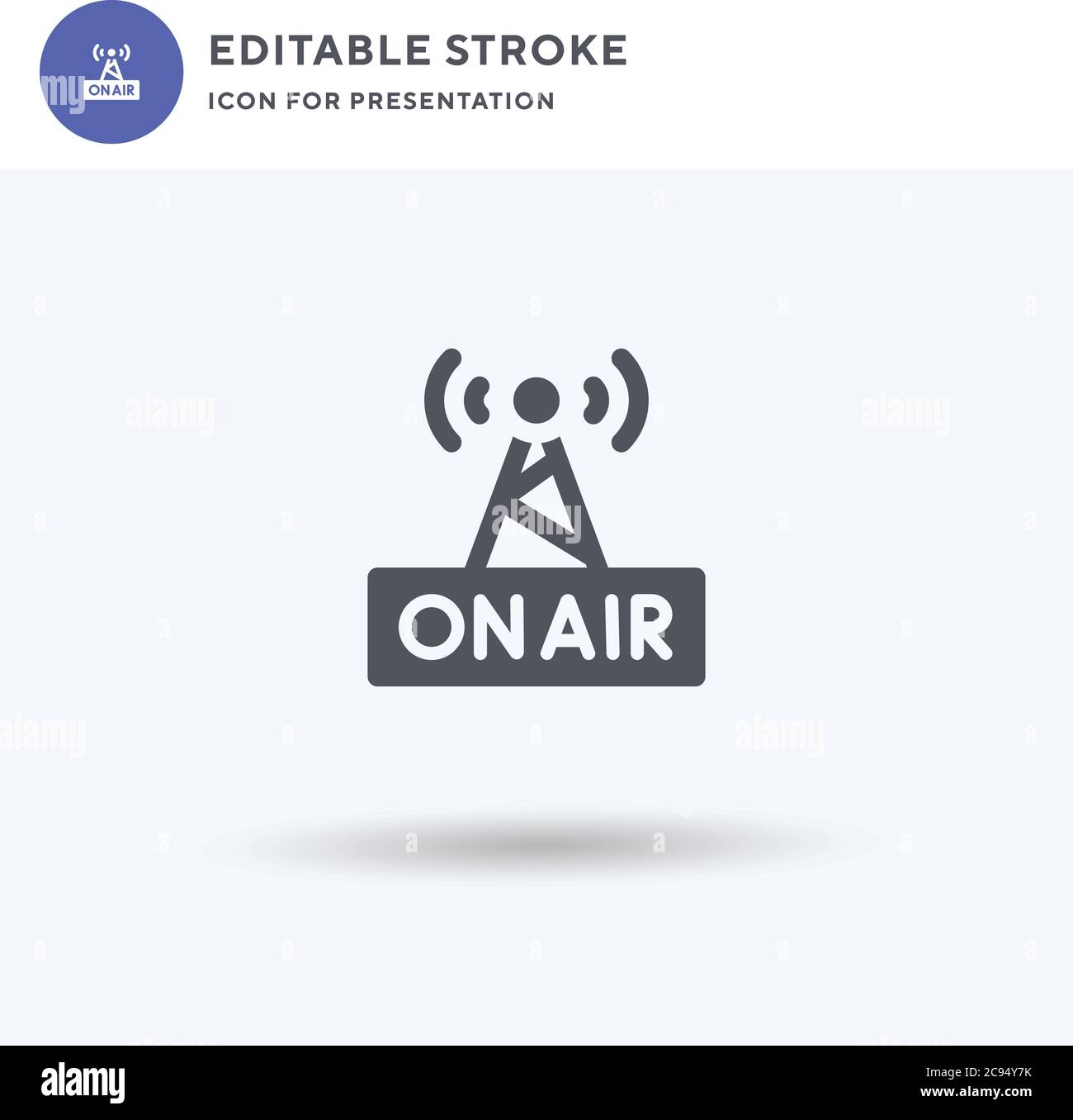 On Air icon vector, filled flat sign, solid pictogram isolated on white ...