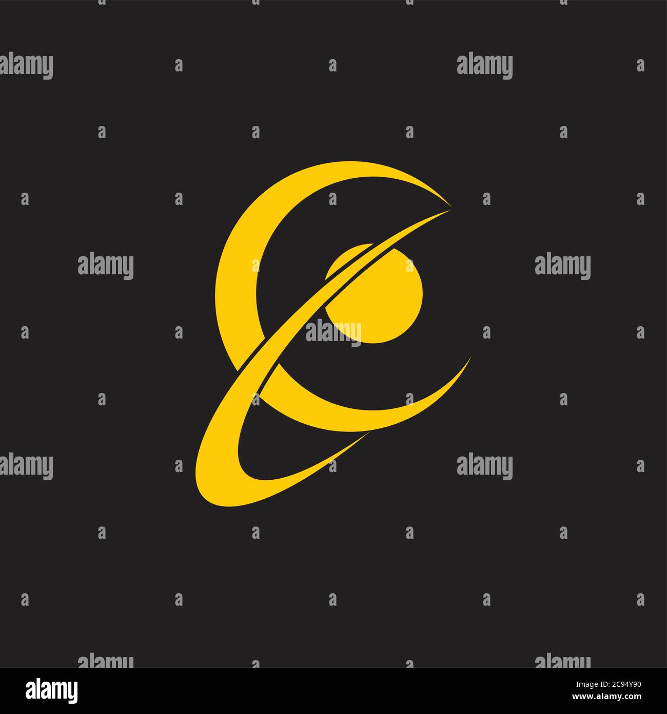 abstract letter c orbital planet flat logo vector Stock Vector Image ...