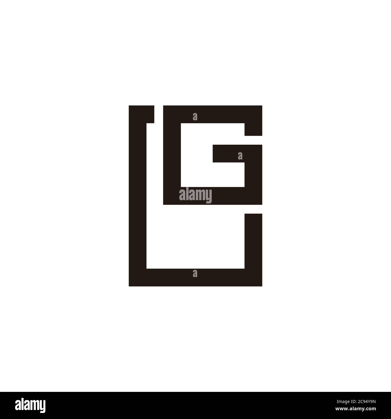 letter lg simple geometric line design symbol logo vector Stock Vector Image & Art - Alamy