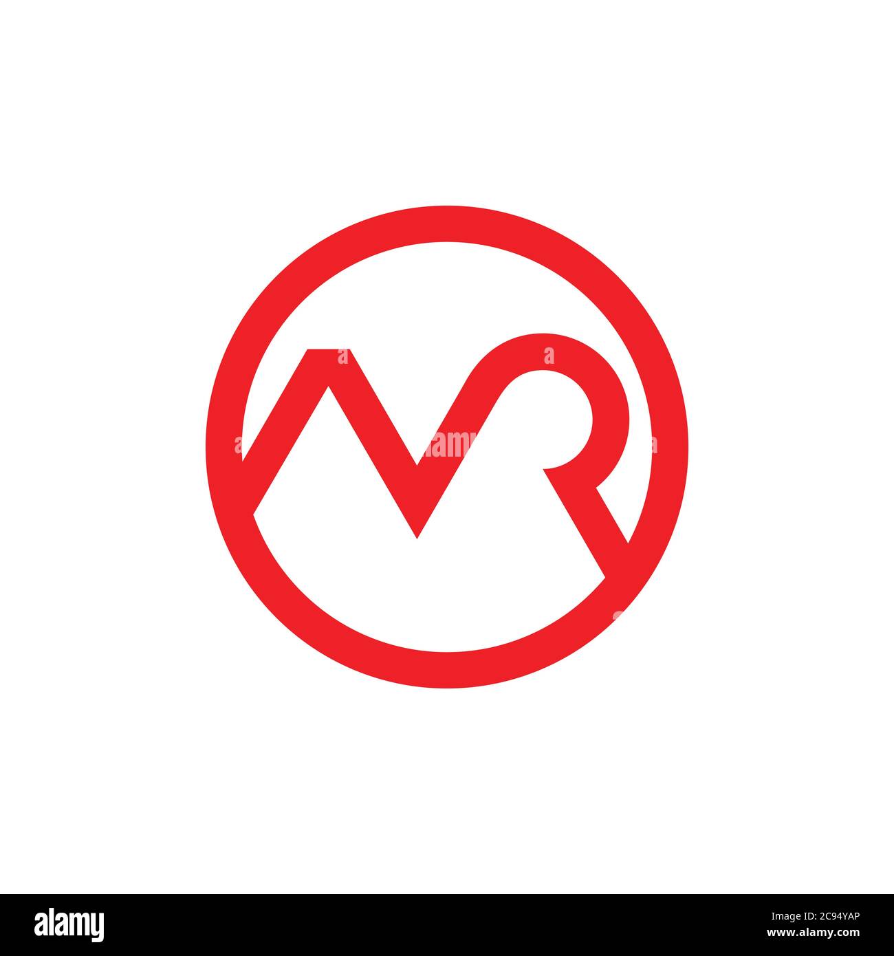 letter mr circle line geometric logo vector Stock Vector Image & Art ...