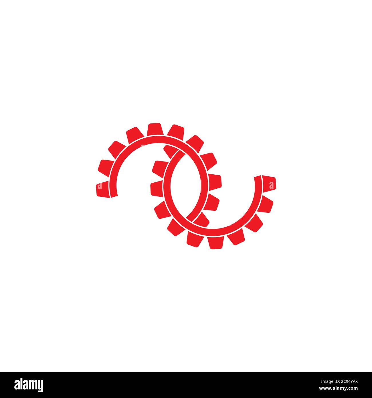 simple geometric linked two cog machine logo vector Stock Vector Image ...