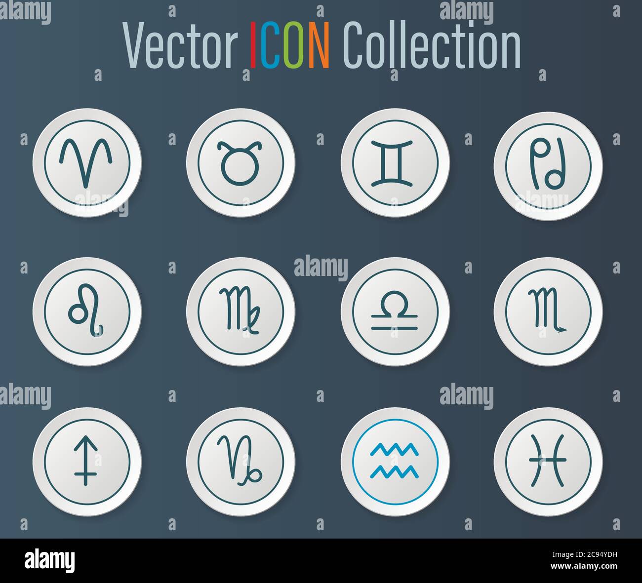 Zodiac icon set Stock Vector Image & Art - Alamy