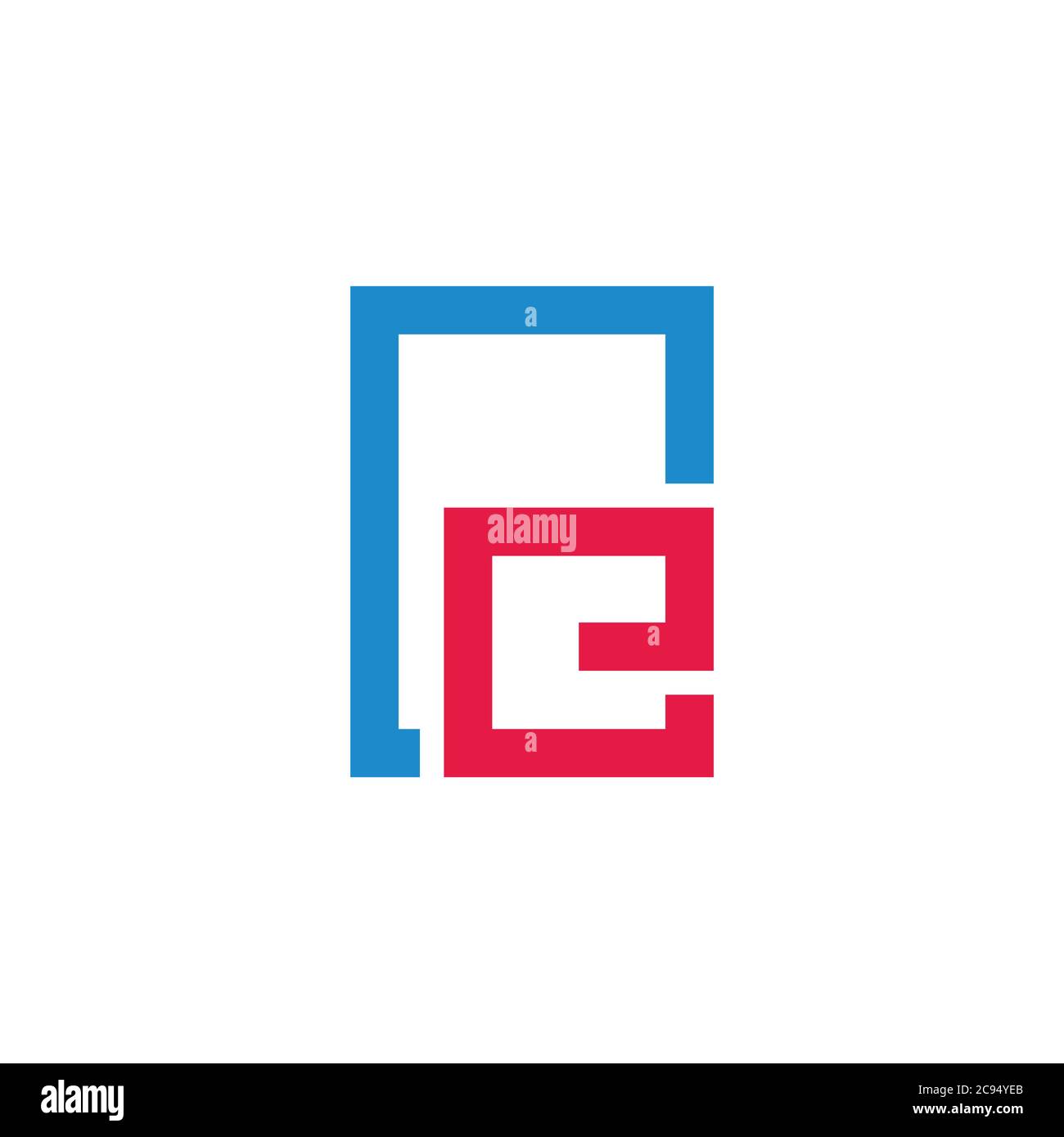 abstract letter re simple frame symbol logo vector Stock Vector Image ...
