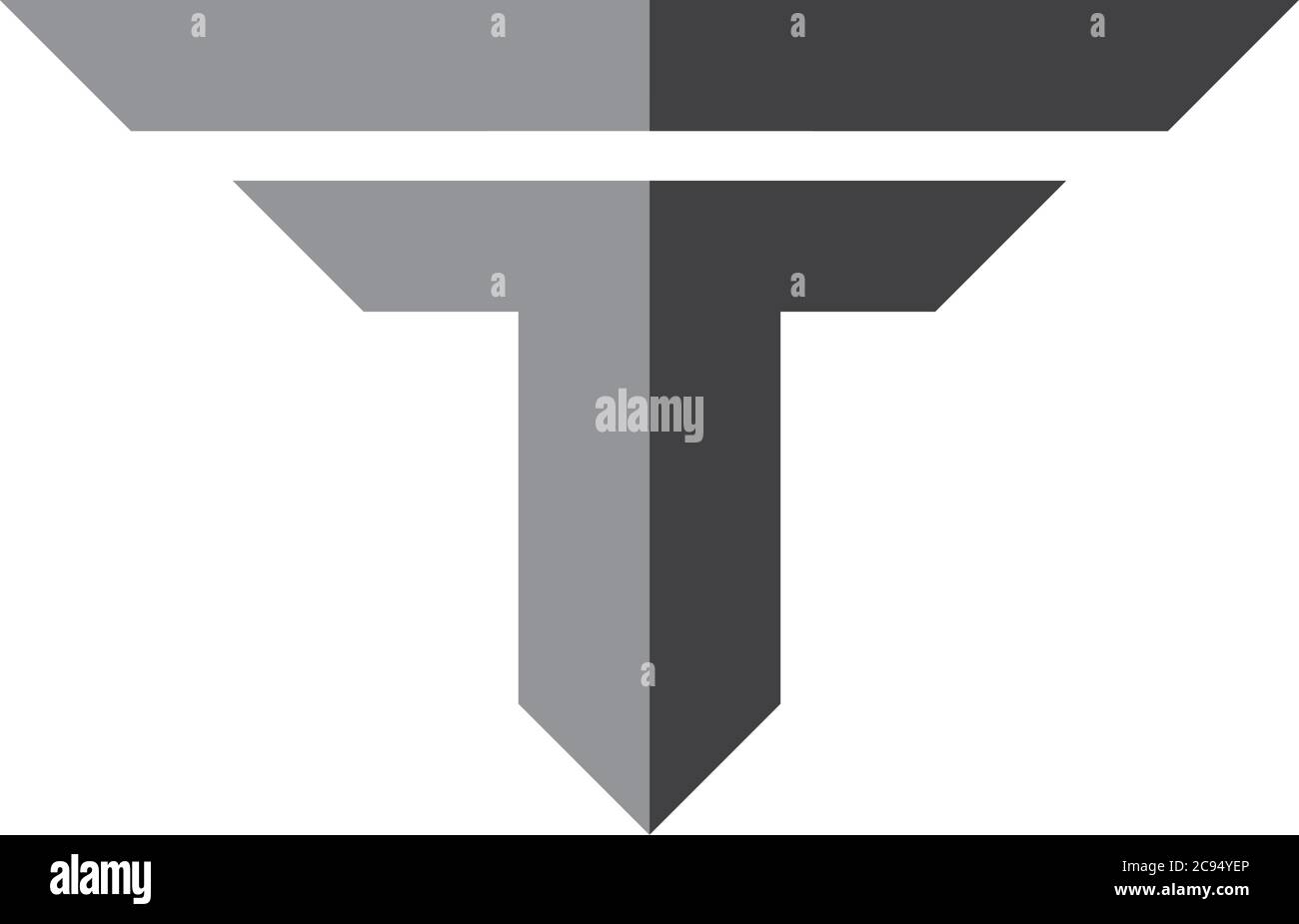 letter ft simple geometric shadow logo vector Stock Vector Image & Art ...