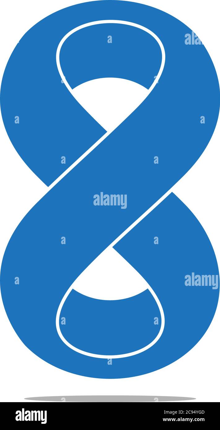 number 8 infinity curves 3d design symbol logo vector Stock Vector ...