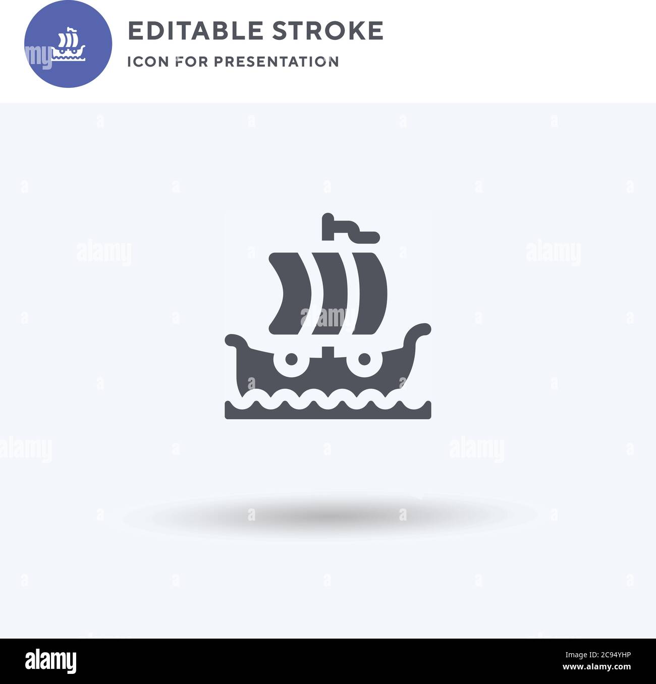 Boat icon vector, filled flat sign, solid pictogram isolated on white ...