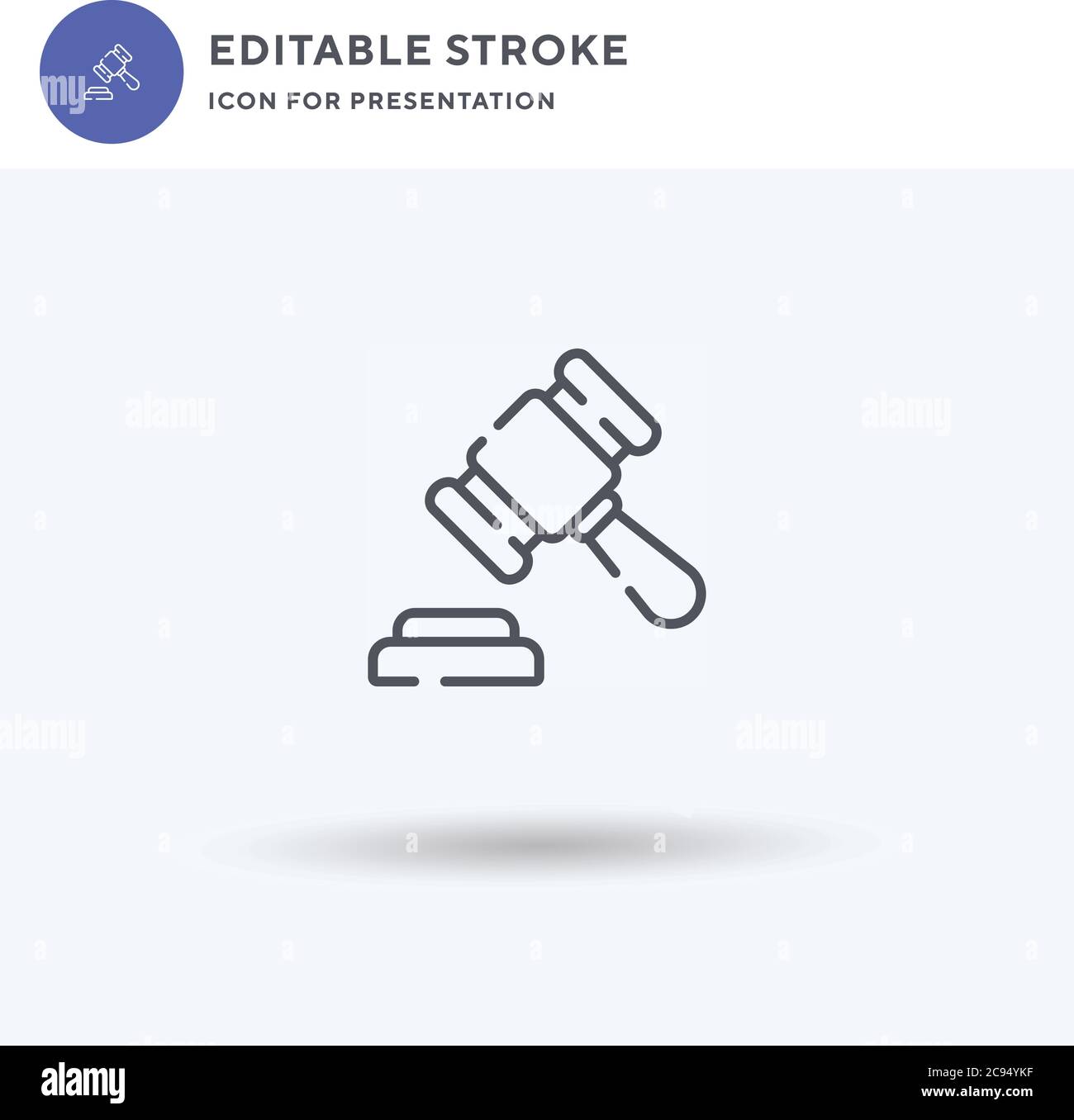 Hammer icon vector, filled flat sign, solid pictogram isolated on white ...