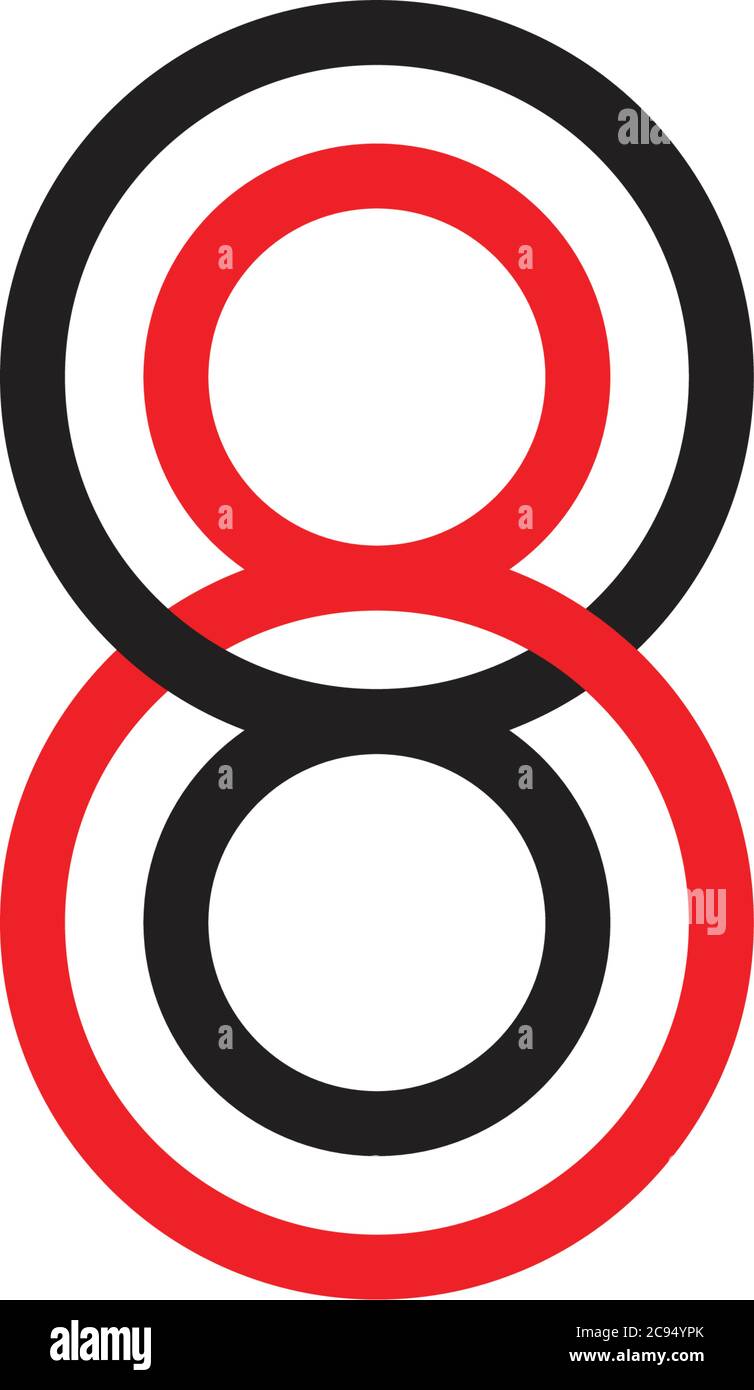 linked number 8 circle overlap colorful logo vector Stock Vector Image ...