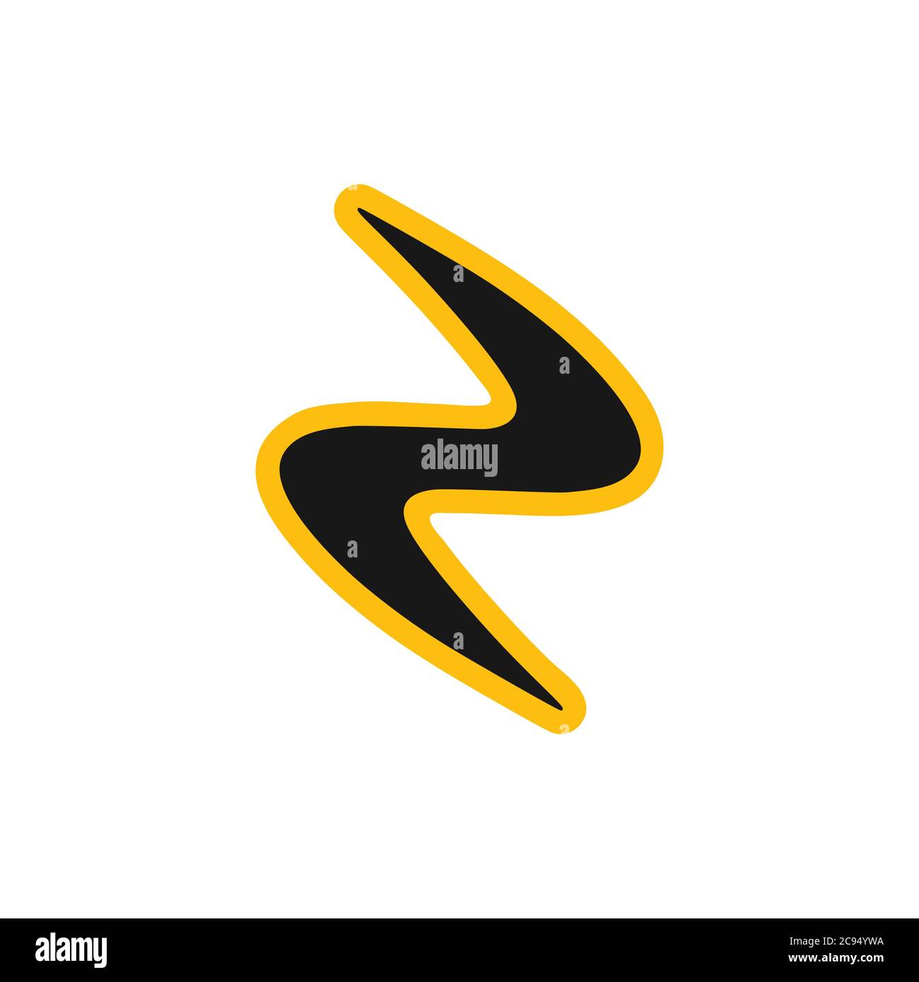 abstract thunder shape simple curves logo vector Stock Vector Image ...