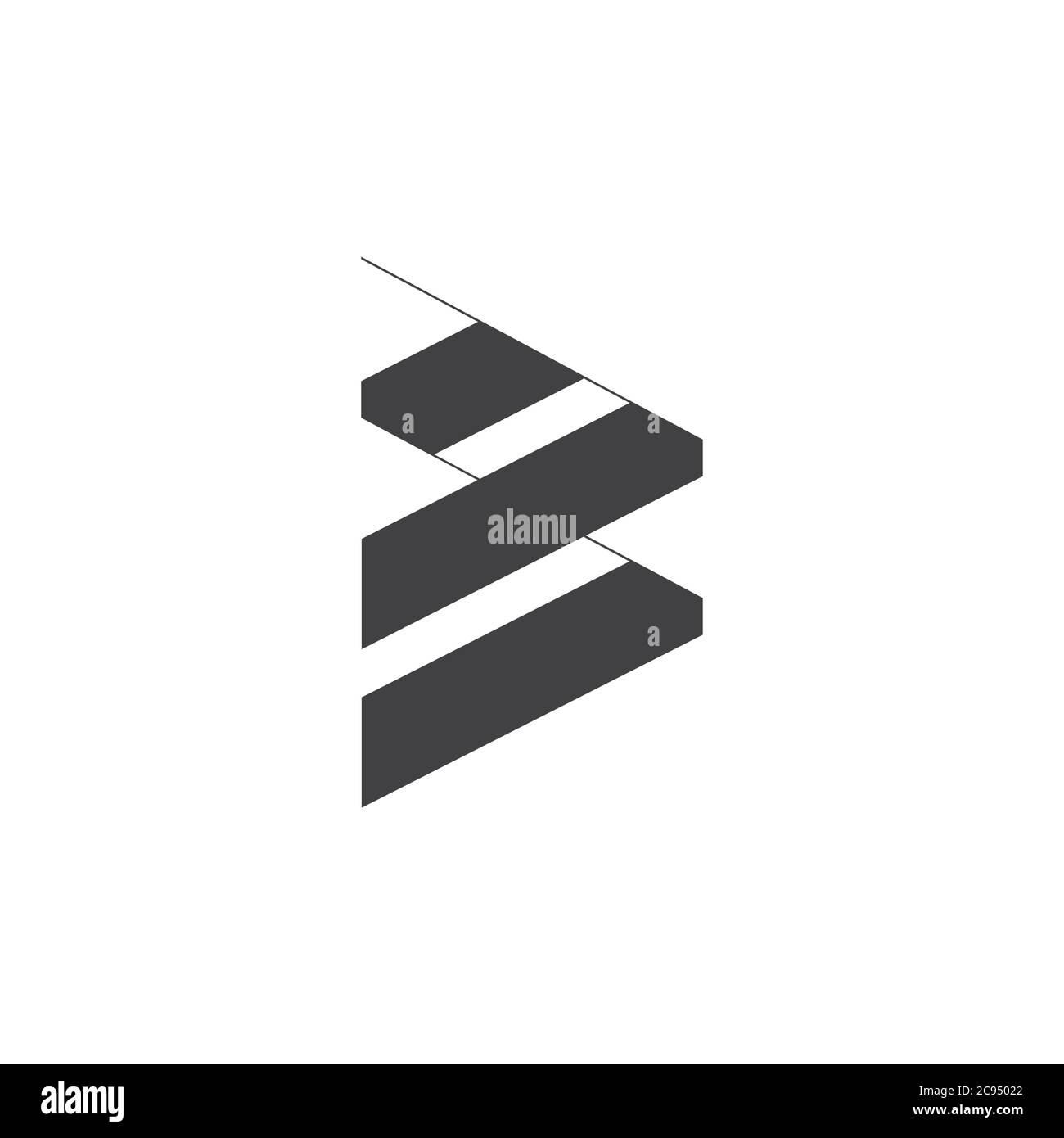 letter b simple stripes geometric logo vector Stock Vector Image & Art ...