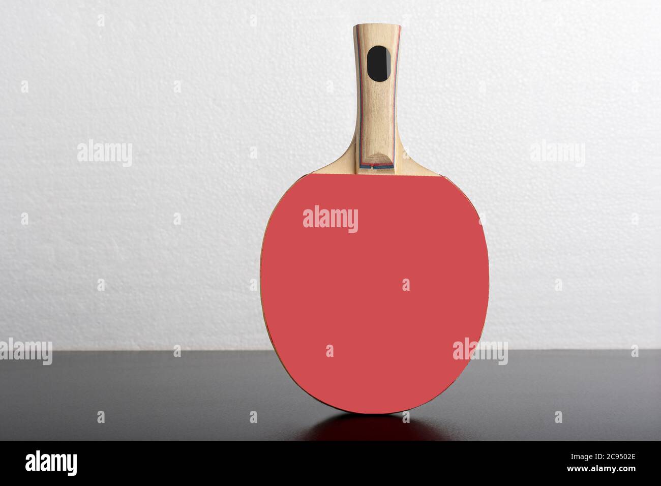 Table tennis racket in front of light gray background, editable mock up ...