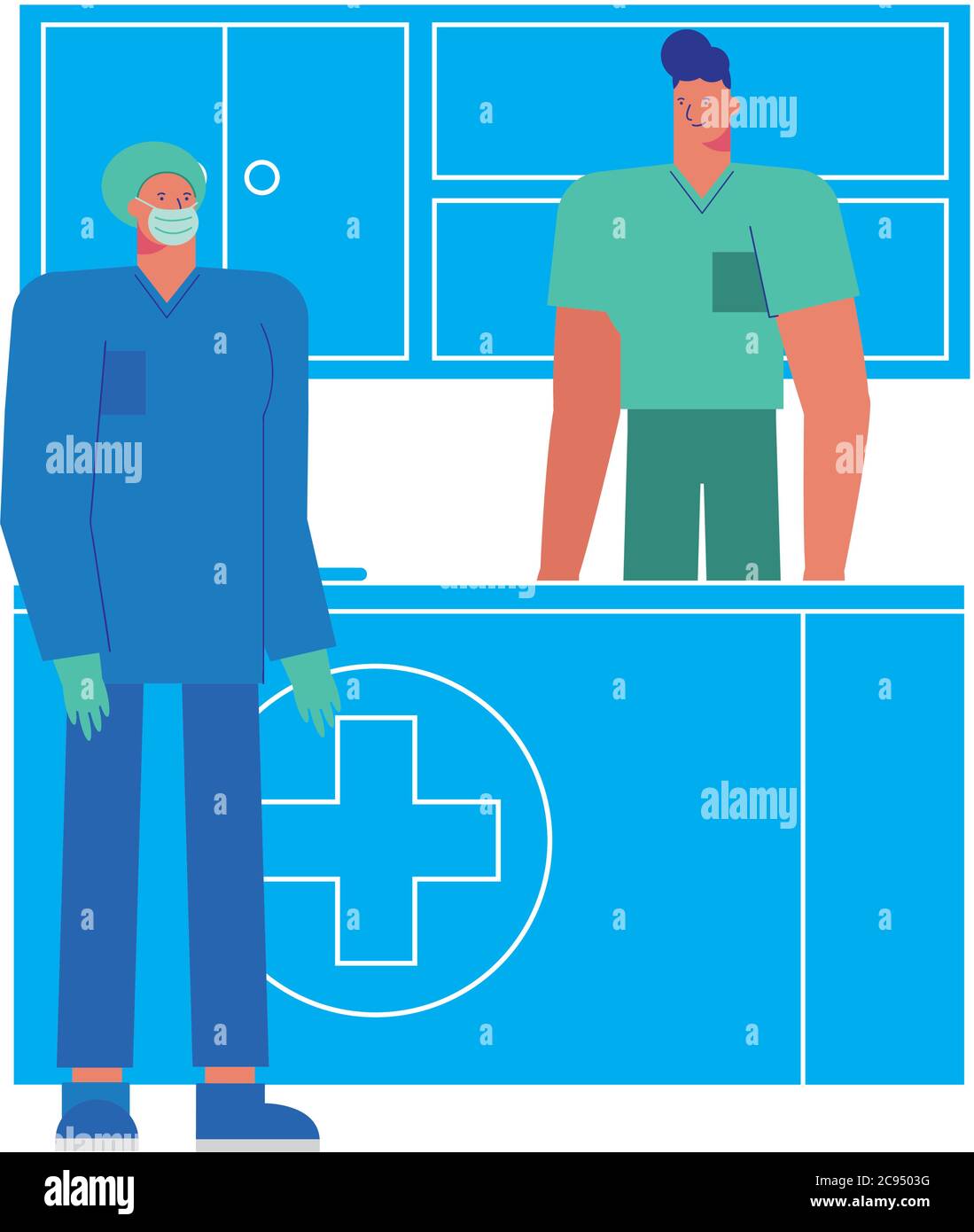 Male wearing medical facemask Stock Vector Images - Alamy