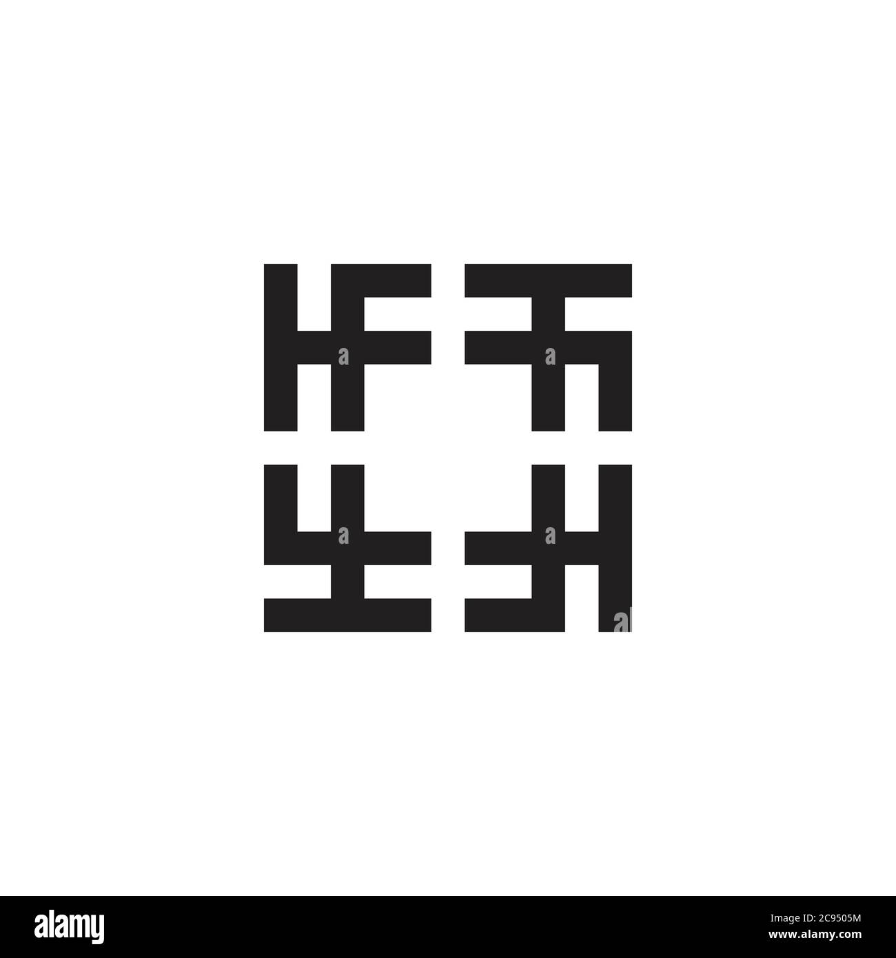 abstract letter hp simple geometric square infinity swirl logo vector ...