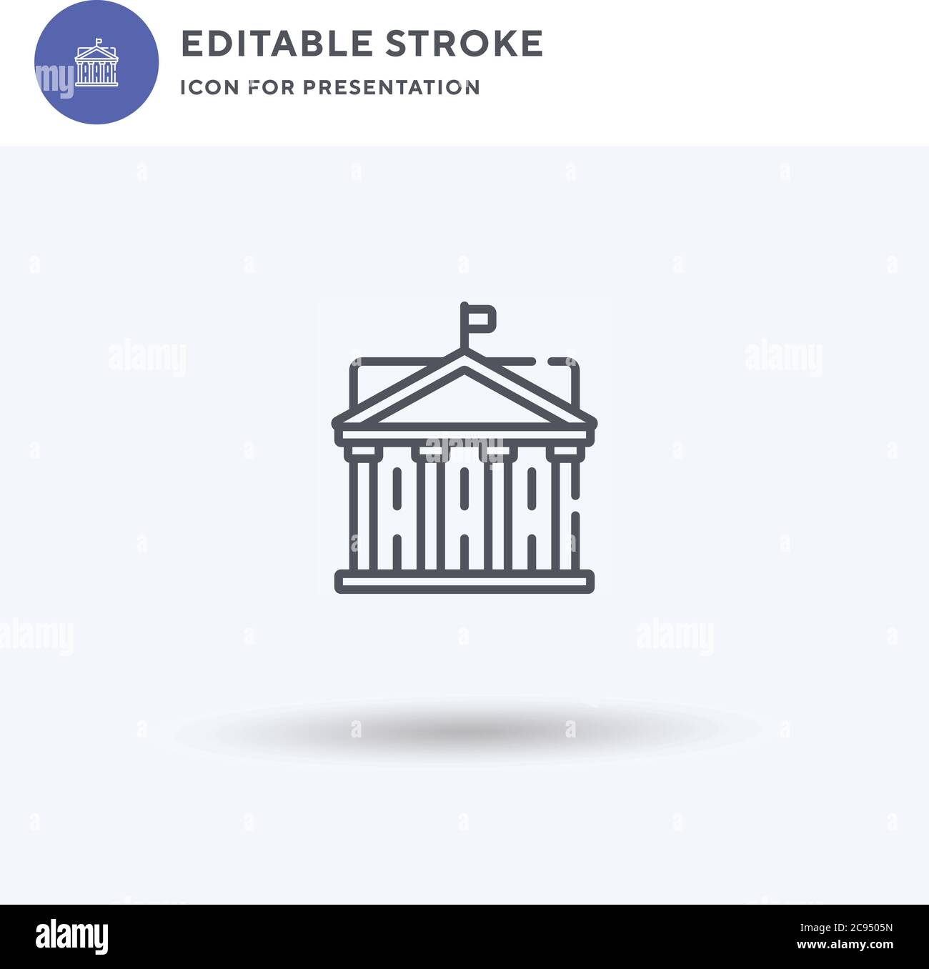 White House icon vector, filled flat sign, solid pictogram isolated on ...