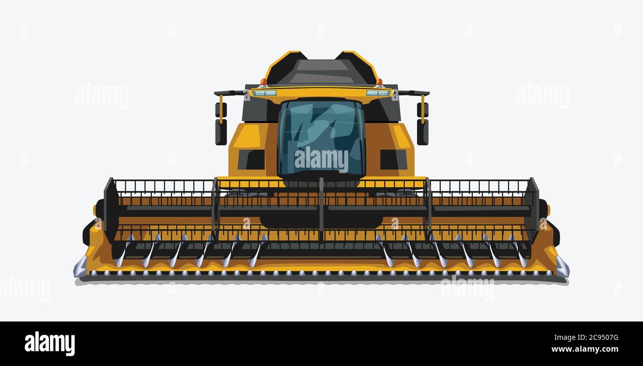 Wheat harvester machine work Stock Vector Images - Alamy