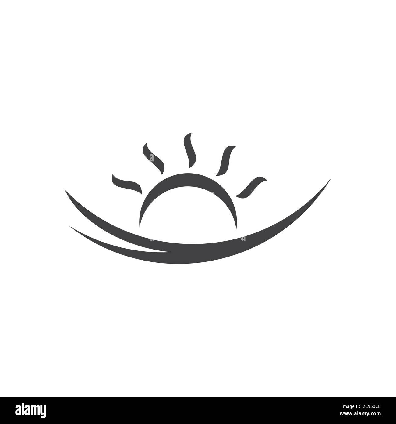 sun waves simple identity monogram logo vector Stock Vector Image & Art ...