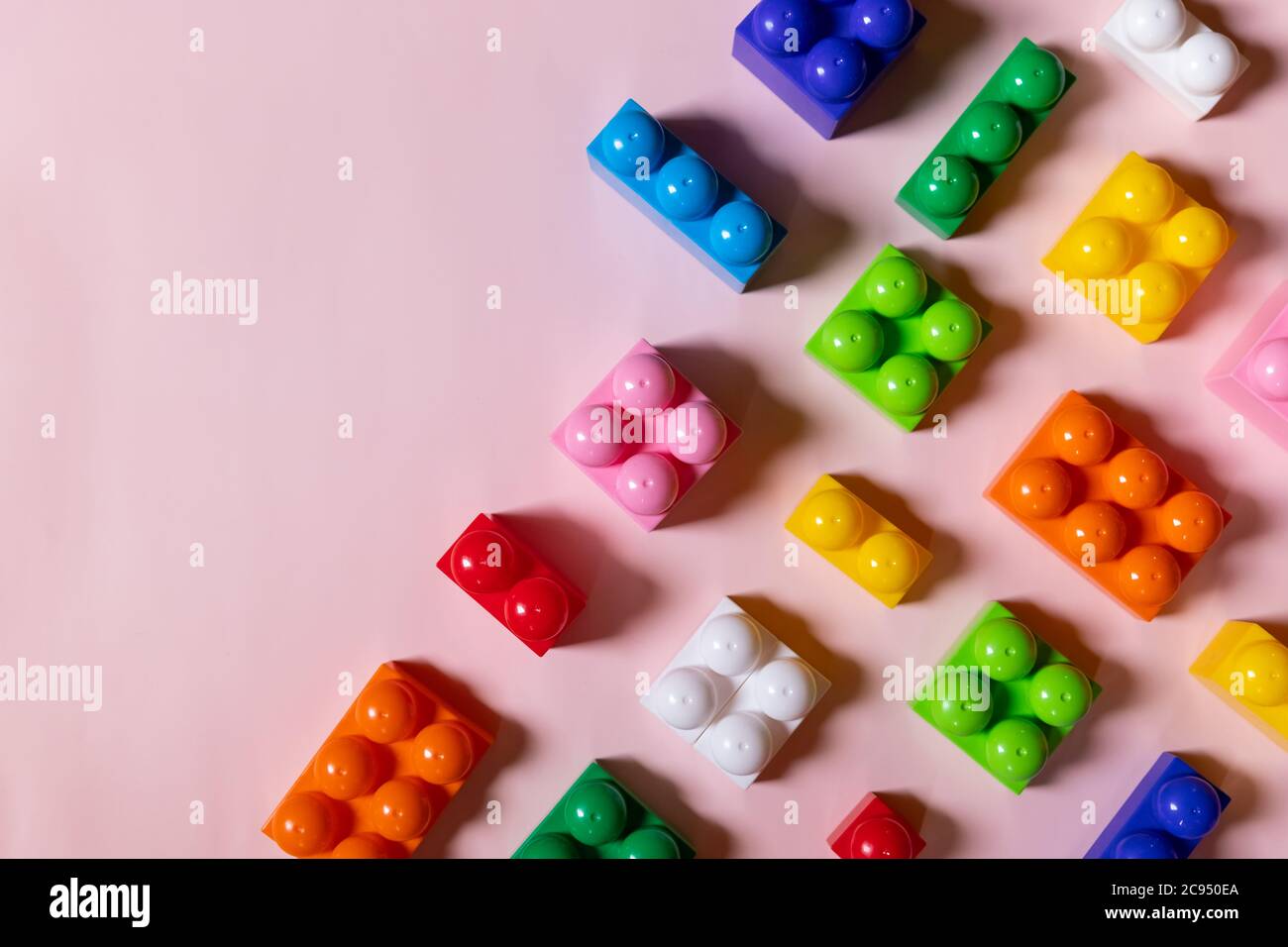 Toys blocks frame,vivid plastic building bricks, group of colorful game ...