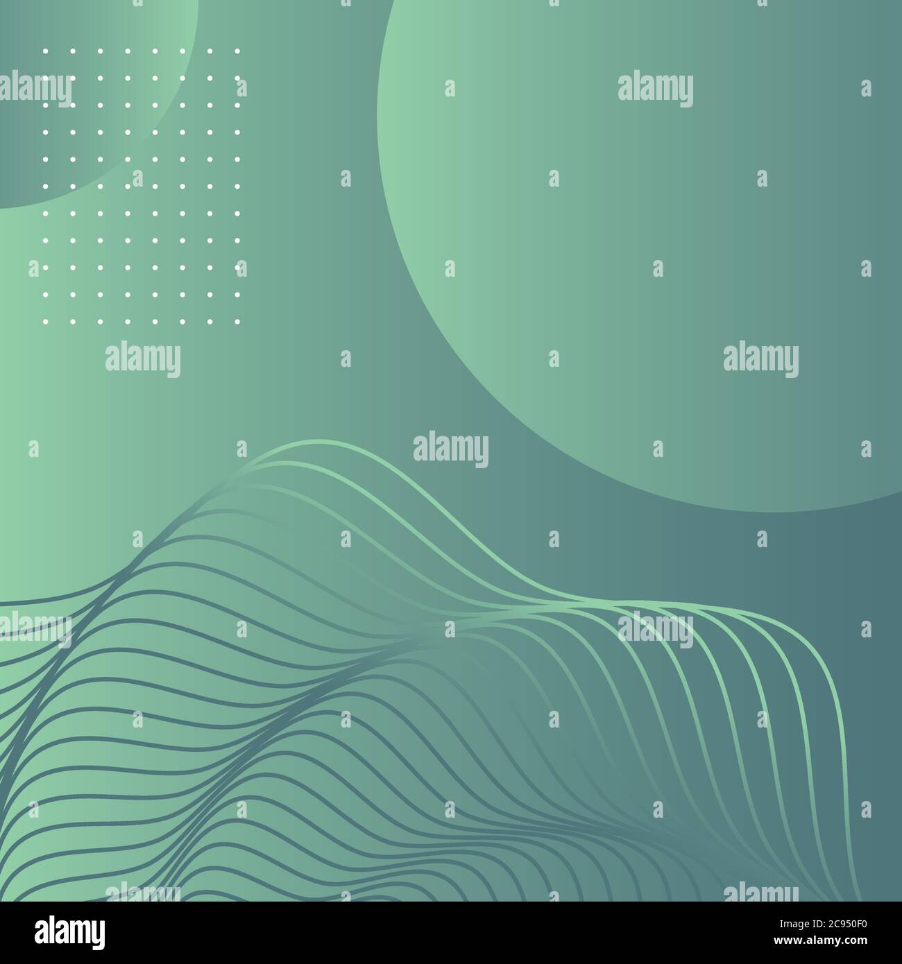 waves and forms green background vector illustration design Stock ...