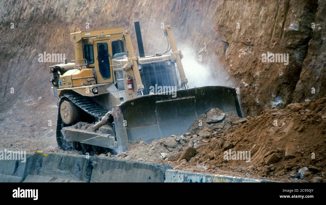 ROAD CONSTRUCTION IN PROGRESS, SYDNEY, NEW SOUTH WALES, AUSTRALIA Stock ...