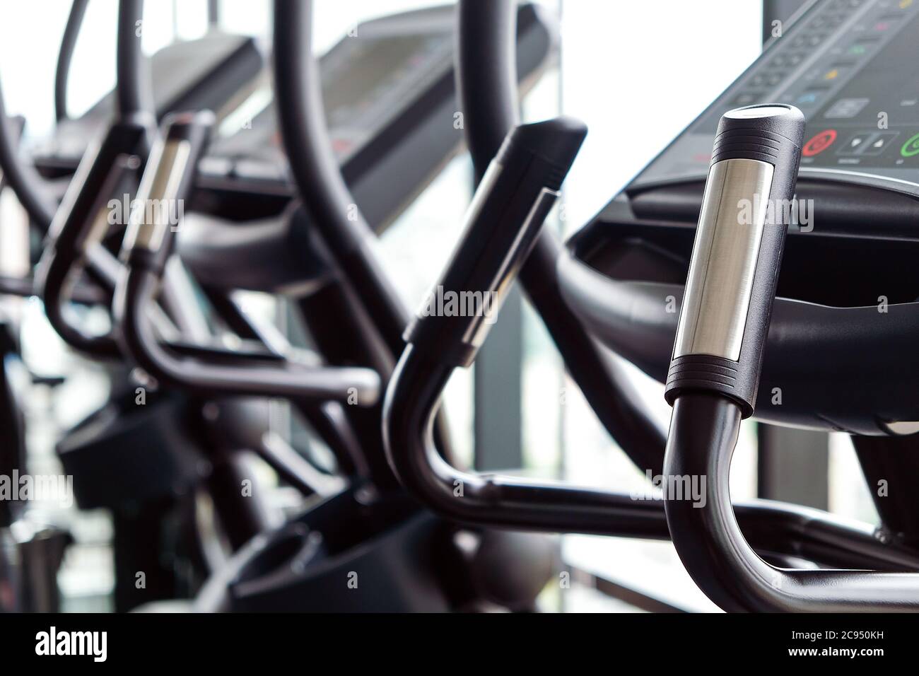 Detail image of Treadmill in fitness room background Stock Photo - Alamy