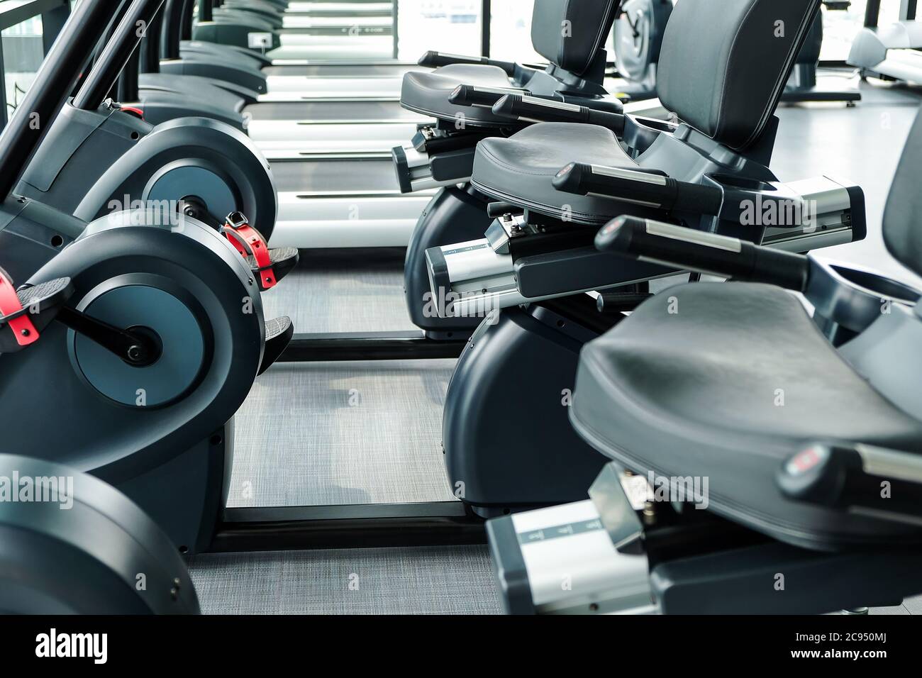 Detail image of Treadmill in fitness room background Stock Photo - Alamy