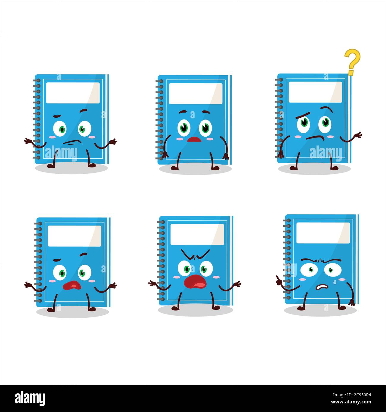 Cartoon character of blue study book with what expression Stock Vector ...