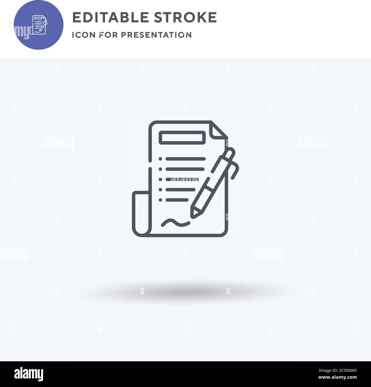 Contract icon vector, filled flat sign, solid pictogram isolated on ...