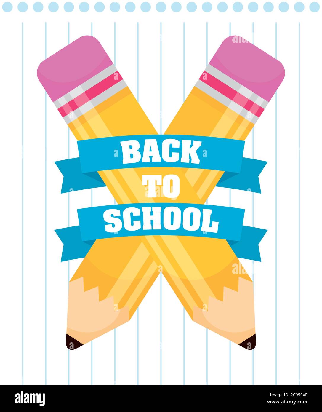 back to school poster with pencils vector illustration design Stock ...