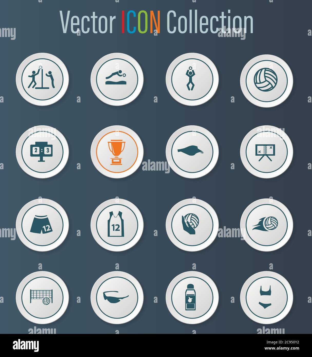 Volleyball icon set Stock Vector Image & Art - Alamy