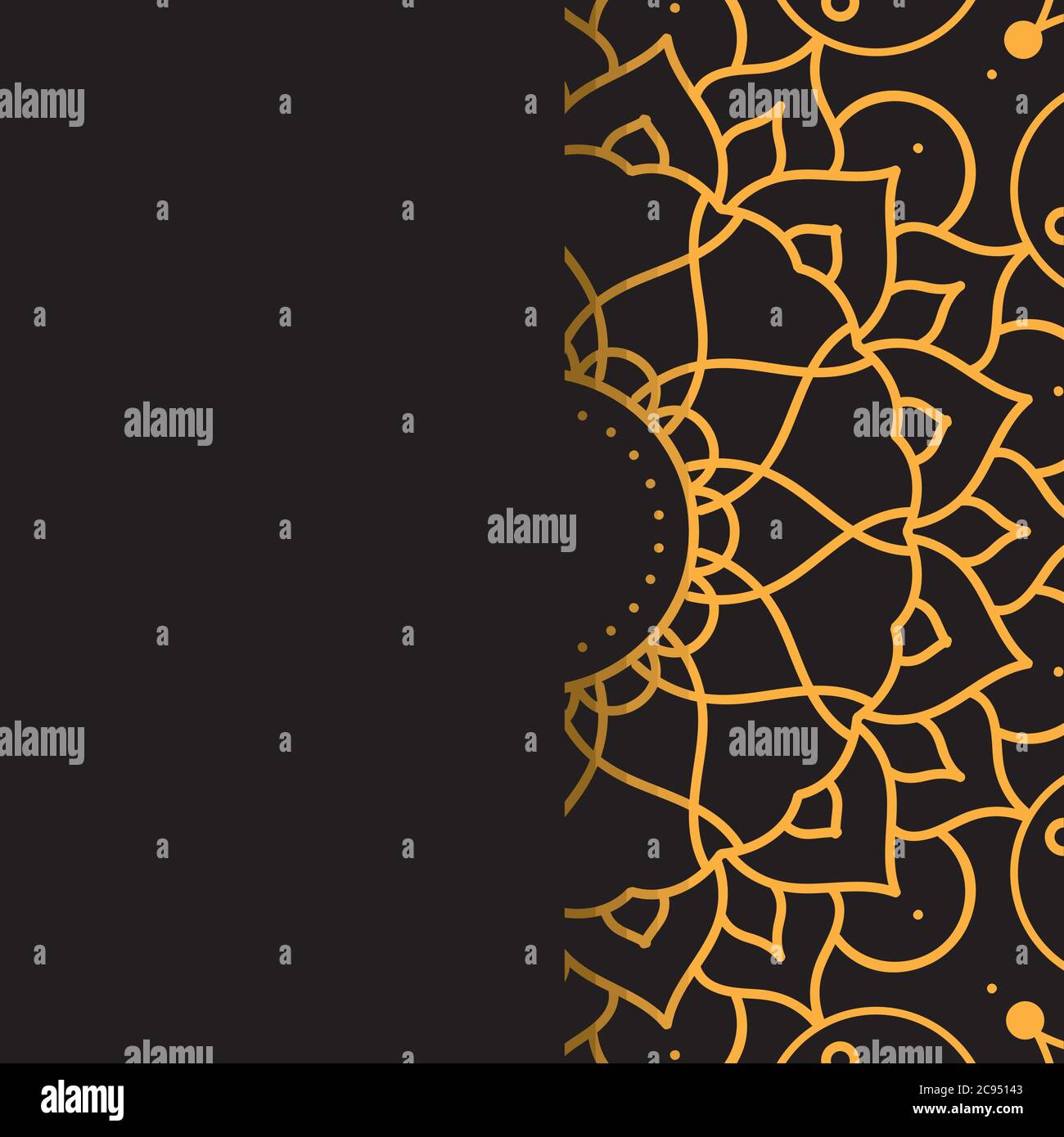 decorative floral monochrome mandala ethnicity frame in black ...