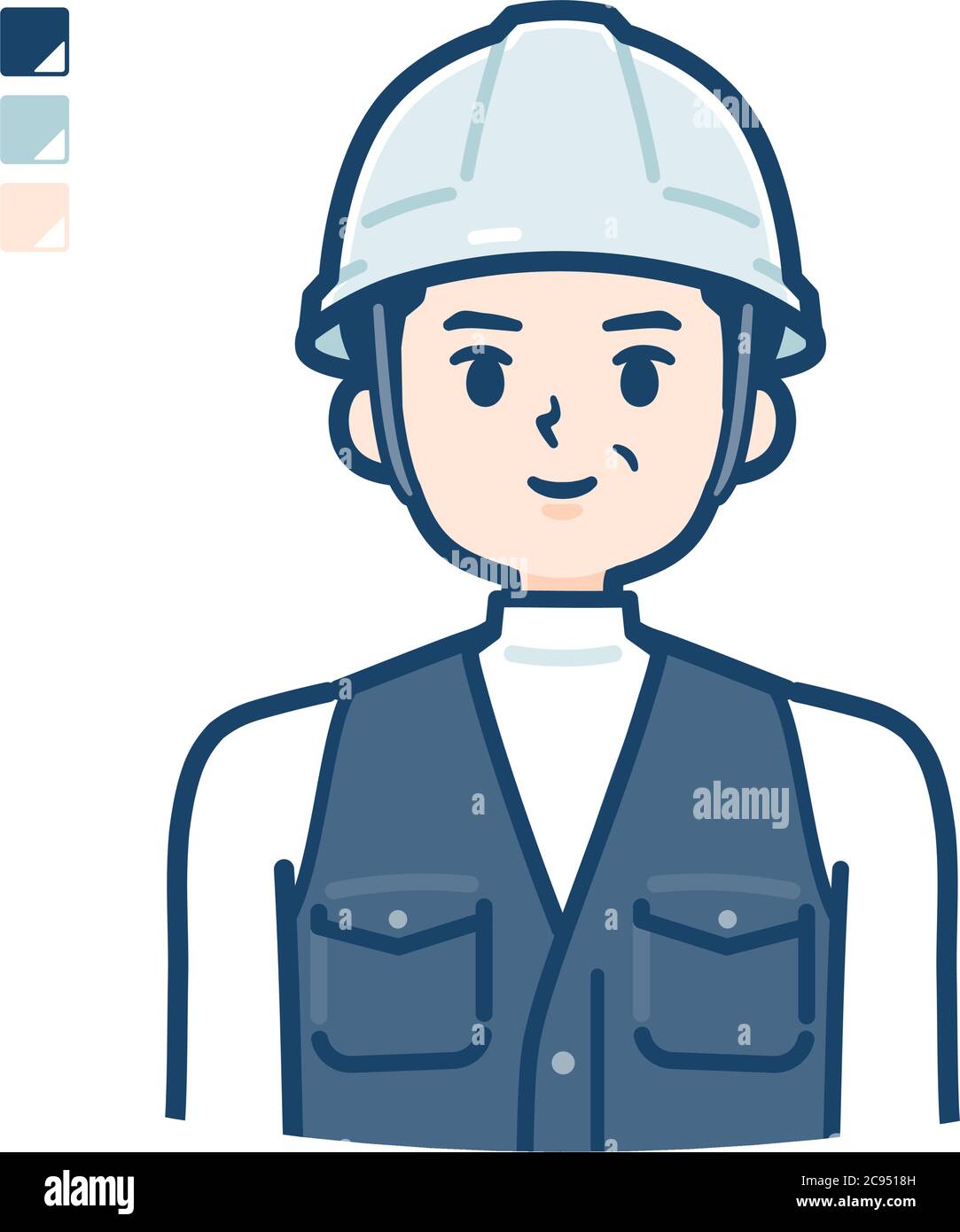 A Man wearing workwear with upper body image. It's vector art so it's ...
