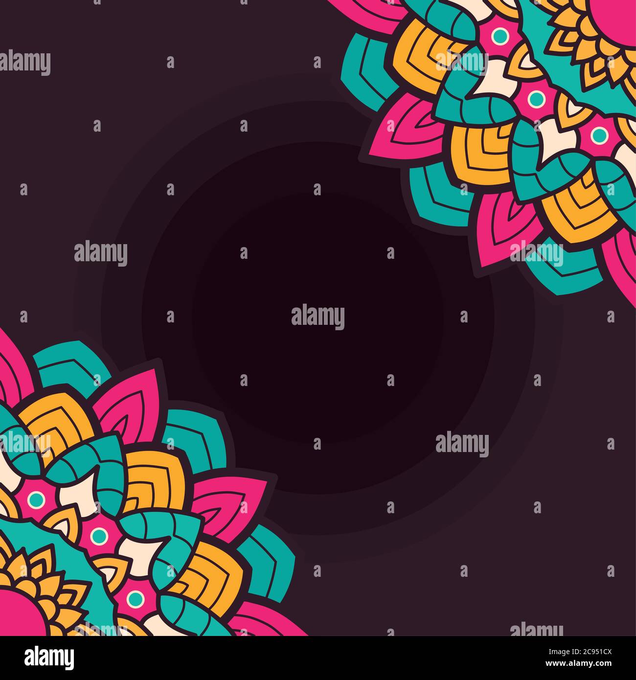 decorative floral monochrome mandala ethnicity frame in black ...