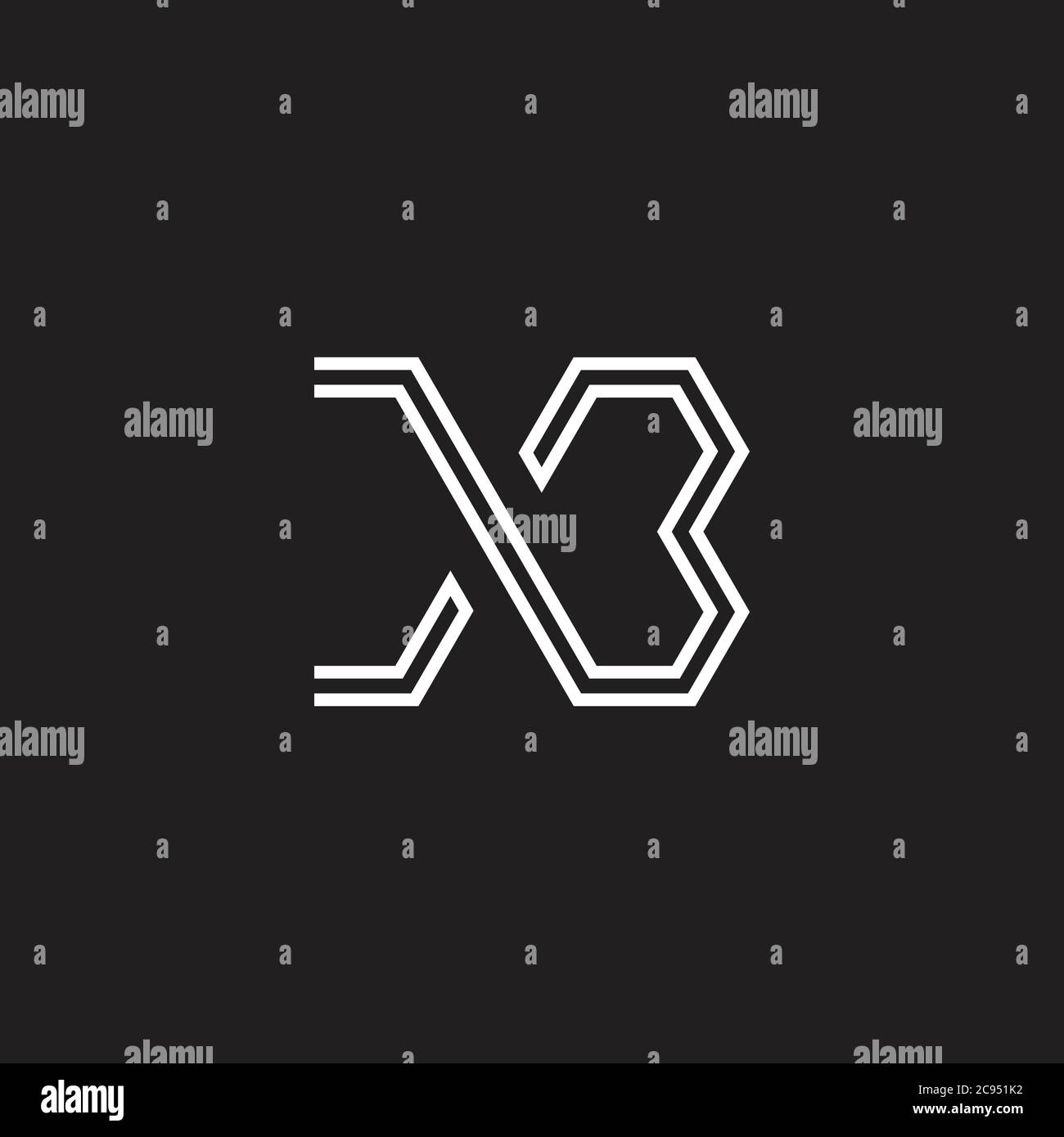 letter xb simple overlapping line symbol logo vector Stock Vector Image ...