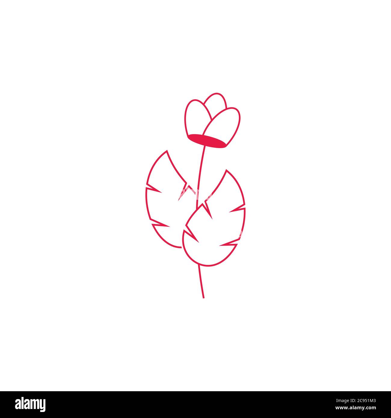 rose tree simple linear geometric design symbol decoration vector Stock ...
